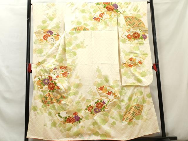 ■■■　サイズ　■■■ 身丈 152.5cm（肩から） 裄丈 66cm 袖丈 99.5cm　縫込み 3.5cm 袖幅 35cm 前幅 24cm 後幅 29cm 着物縫いこみ 内揚げ 5.5cm 裄 お袖側 約1cm　身頃側 約4cm ■■■...