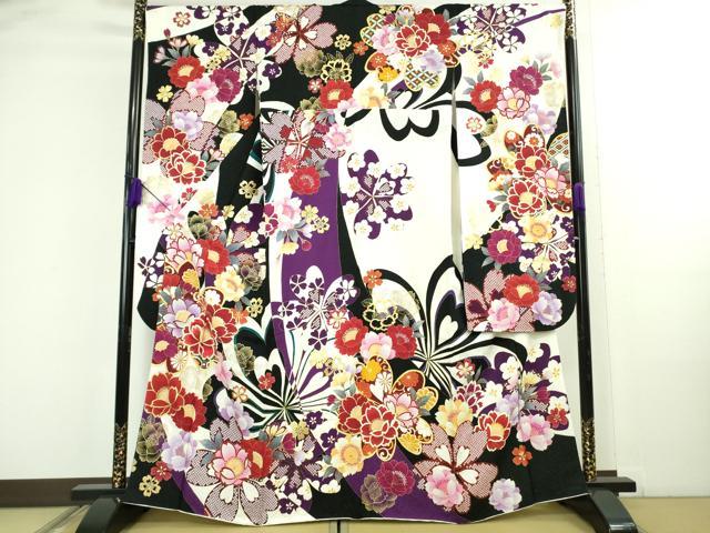 ■■■　サイズ　■■■ 身丈 163cm（肩から） 裄丈 69cm 袖丈 106.5cm 袖幅 35.5cm 前幅 24.5cm 後幅 30cm 着物縫いこみ 内揚げ 7.5cm 裄 お袖側 約 2cm　身頃側 約 3.5cm ■■■　商品...