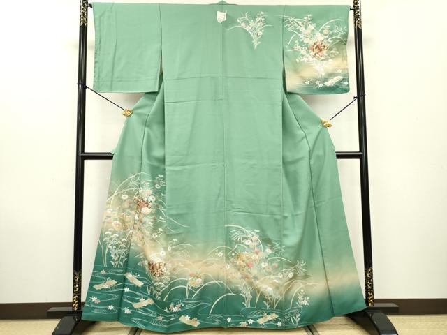 ■■■　サイズ　■■■ 身丈 159cm（肩から） 裄丈 64.5cm 袖丈 46cm　縫込み 4cm 袖幅 33cm 前幅 24.5cm 後幅 29cm 着物縫いこみ 内揚げ 10cm 裄 お袖側 約2cm　身頃側 約2cm ■■■　商品...