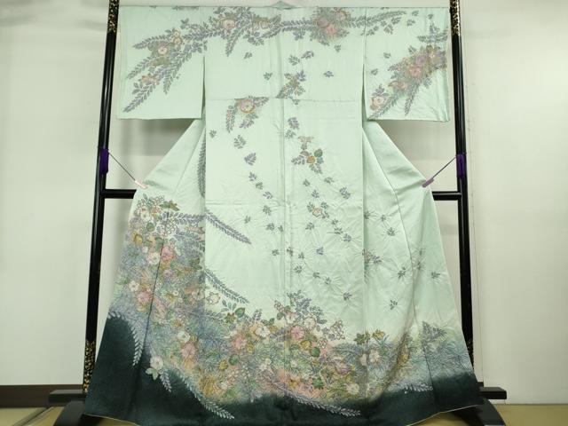 ■■■　サイズ　■■■ 身丈 165.5cm（肩から） 裄丈 68.5cm 袖丈 48.5cm　 縫込み 5cm 袖幅 34.5cm 前幅 27cm 後幅 32cm 着物縫いこみ 内揚げ 3cm 裄 お袖側 約 1.5cm　身頃側 約 1c...