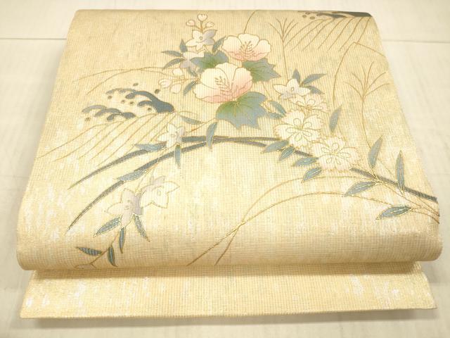 ■■■　サイズ　■■■ 長さ 420cm 幅 30.5cm程 ■■■　商品詳細　■■■ 【正絹】 状態は接写画像のように 胴回り・裏地に薄い汚れがございますが その他特に目立ったシミ汚れなどもなく大変良い状態です。 大変上質な逸品になります...