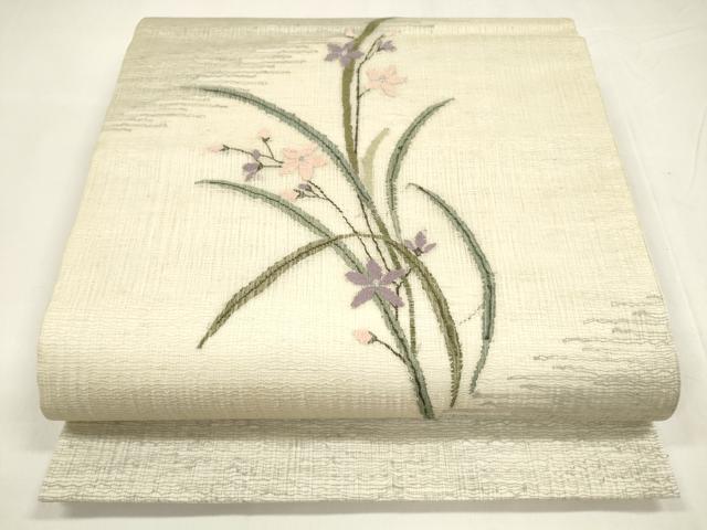 ■■■　サイズ　■■■ 長さ 434cm 幅 30cm程 ■■■　商品詳細　■■■ 【正絹】 状態は接写画像のように 太鼓・胴回り・裏地に薄い汚れがございますが その他特に目立ったシミ汚れなどもなく大変良い状態です。 大変上質な逸品になりま...