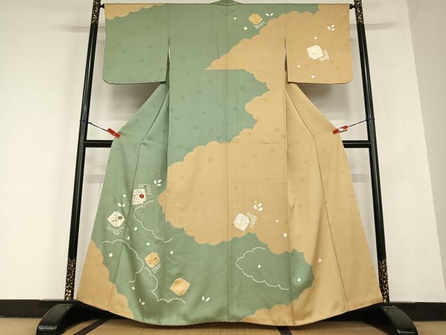 ■■■　サイズ　■■■ 身丈 159.5cm（肩から） 裄丈 64cm 袖丈 48cm　縫込み 6cm 袖幅 33.5cm 前幅 24.5cm 後幅 28.5cm 着物縫いこみ 内揚げ 7.5cm 裄 お袖側 約1cm　身頃側 約3.5cm...