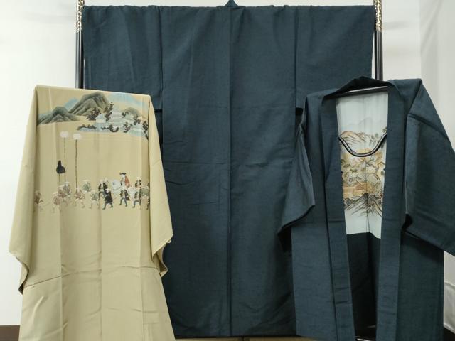 ■■■　サイズ　■■■ 【着物】 身丈 153cm（肩から） 裄丈 71cm 袖丈 50.5cm　縫込み 3cm 袖幅 36cm 前幅 27cm 後幅 31.5cm 着物縫いこみ 内揚げ 2cm 裄 お袖側 約4cm　身頃側 約4cm 【羽...