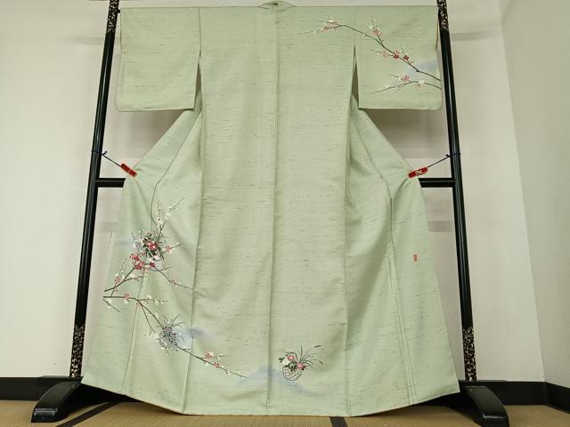 ■■■　サイズ　■■■ 身丈 164cm（肩から） 裄丈 66cm 袖丈 50cm　縫込み 9.5cm 袖幅 33cm 前幅 22.5cm 後幅 28.5cm 着物縫いこみ 内揚げ 3.5cm 裄 お袖側 約2cm　身頃側 約1.5cm ■...