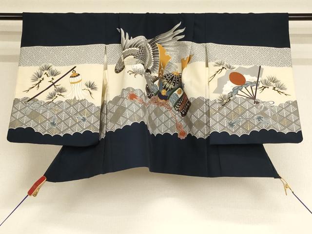 ■■■　サイズ　■■■ 【羽織】 身丈 59.5cm（肩から） 裄丈 45cm（肩上げ　3cm） 袖丈 49cm　縫込み 3.5cm 袖幅 28cm 前幅 16.5cm 後幅 22.5cm （腰上げ　0cm） 裄 お袖側 約2.5cm　身頃...