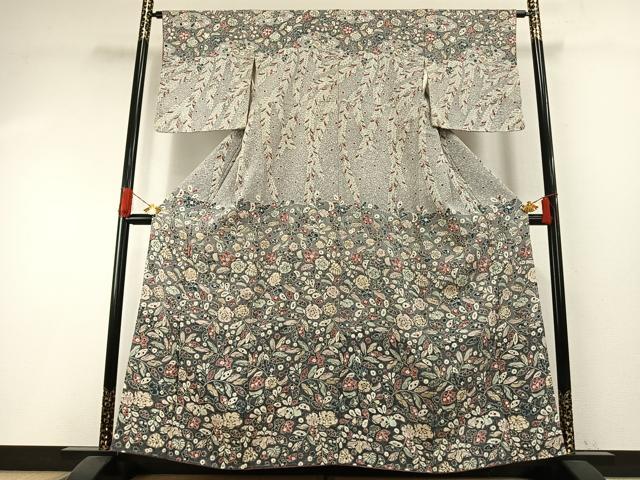 ■■■　サイズ　■■■ 身丈 158cm（肩から） 裄丈 63cm 袖丈 49cm　縫込み 3.5cm 袖幅 32cm 前幅 24cm 後幅 30cm 着物縫いこみ 内揚げ 0cm 裄 お袖側 約1.5cm　身頃側 約2cm ■■■　商品詳...