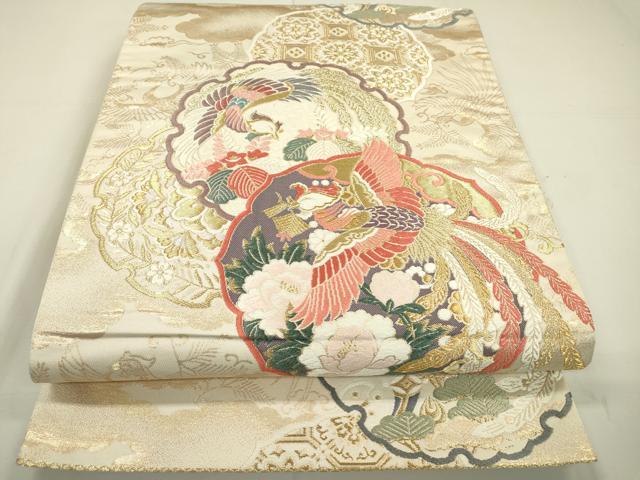 ■■■　サイズ　■■■ 長さ 432cm 幅 30.5cm程 ■■■　商品詳細　■■■ 【正絹・関西仕立て】 状態は接写画像のように 胴回りに折れ山の薄い線汚れ柄止まり・裏地に薄い汚れがございますが その他特に目立ったシミ汚れなどもなく大変...