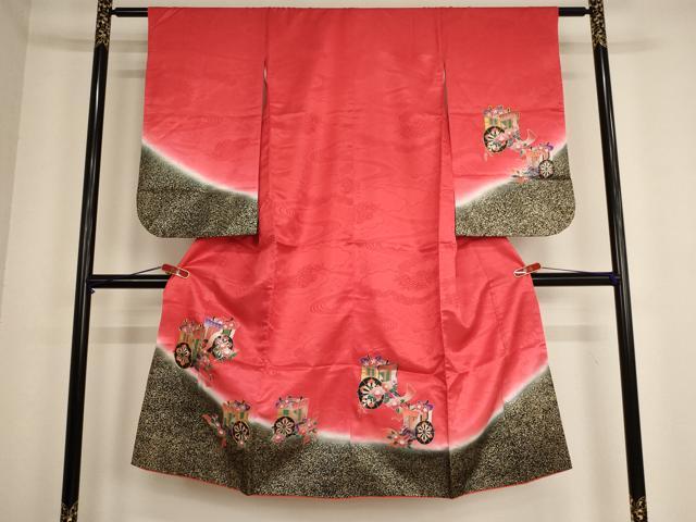 ■■■　サイズ　■■■ 【祝着】 身丈 134.5cm（肩から） 裄丈 56.5cm（肩上げ　0cm） 袖丈 67.5cm　縫込み 4cm 袖幅 32cm 前幅 17.5cm 後幅 24.5cm 着物縫いこみ 内揚げ 0cm （腰上げ　0c...