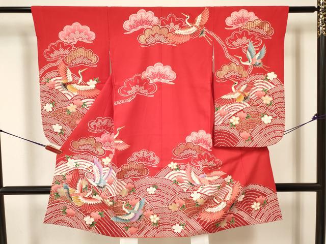 ■■■　サイズ　■■■ 【祝着】 身丈 99cm（肩から） 裄丈 53cm（肩上げ　0cm） 袖丈 58.5cm　縫込み 2.5cm 袖幅 31cm 前幅 17cm 後幅 21.5cm 着物縫いこみ 内揚げ 0cm （腰上げ　0cm） 裄 ...
