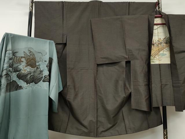 ■■■　サイズ　■■■ 【着物】 身丈 144cm（肩から） 裄丈 68cm 袖丈 49cm　縫込み 3.5cm 袖幅 34cm 前幅 24cm 後幅 31cm 着物縫いこみ 内揚げ 6cm 裄 お袖側 約1cm　身頃側 約1.5cm 【羽...