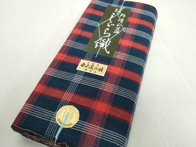 ■■■　サイズ　■■■ 長さ　　着尺分あり 幅　　　約36cm ■■■　商品詳細　■■■ 【綿・未使用】 状態は特に目立ったシミ汚れなどもなく大変良い状態です。 徳島県の伝統的な綿織物で、 国によって伝統的工芸品に指定されている阿波しじら織...