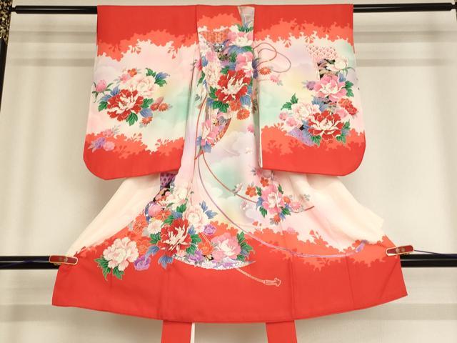 ■■■　サイズ　■■■ 【祝着】 身丈 96.5cm（肩から） 裄丈 38cm（肩上げ　4cm） 袖丈 55.5cm　縫込み 5cm 袖幅 30.5cm 前幅 15.5cm 後幅 16.5cm 着物縫いこみ 内揚げ 0cm （腰上げ　0cm...
