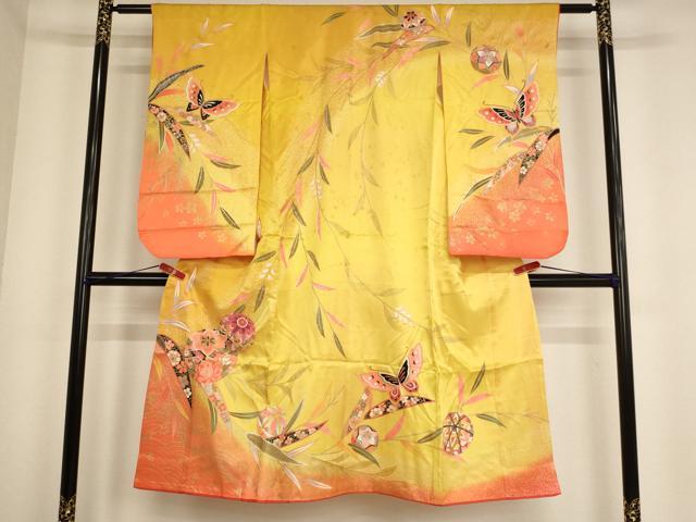 ■■■　サイズ　■■■ 【祝着】 身丈 135.5cm（肩から） 裄丈 55cm（肩上げ　0cm） 袖丈 74cm　縫込み 5.5cm 袖幅 32cm 前幅 18.5cm 後幅 24.5cm 着物縫いこみ 内揚げ 0cm （腰上げ　0cm）...