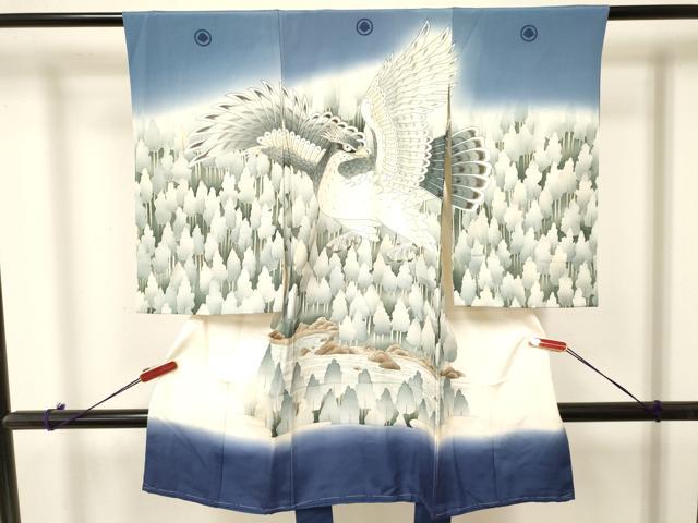 ■■■　サイズ　■■■ 【着物】 身丈 98cm（肩から） 裄丈 44.5cm 袖丈 58cm ■■■　商品詳細　■■■ 産着【正絹・五つ紋】の 状態は接写画像のように表地所々・裏地に薄い汚れがございます。 大変上質な逸品になりますので ぜ...