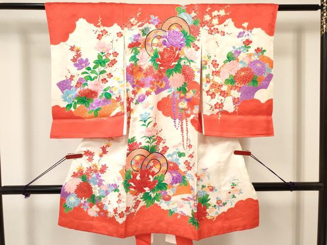 ■■■　サイズ　■■■ 【着物】 身丈 99.5cm（肩から） 裄丈 48cm 袖丈 56.5cm ■■■　商品詳細　■■■ 産着【着物：正絹・襦袢：化繊】の 状態は接写画像のように 着物表地所々・紐部分・裏地・襦袢表地・裏地・紐部分に薄い...