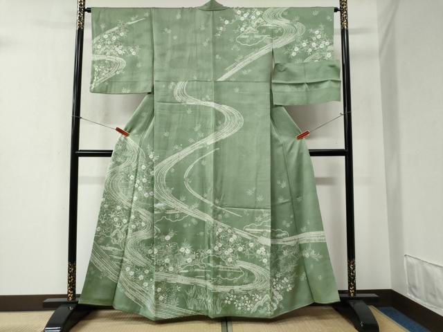 ■■■　サイズ　■■■ 身丈 161cm（肩から） 裄丈 65.5cm 袖丈 48cm　縫込み 6cm 袖幅 33cm 前幅 25.5cm 後幅 31cm 着物縫いこみ 内揚げ 6cm 裄 お袖側 約2cm　身頃側 約3cm ■■■　商品詳...