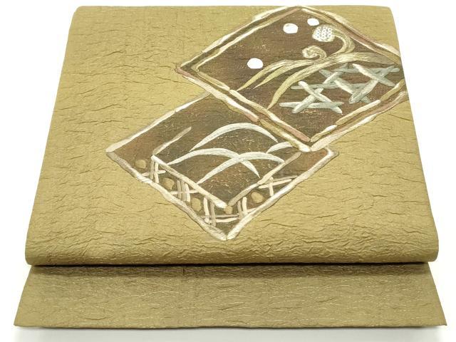 ■■■　サイズ　■■■ 長さ 448cm 幅 30.5cm程 ■■■　商品詳細　■■■ 【正絹・芯なし】 状態は1.2回程しか締めておりませんが 接写画像のように表地にヤケ、裏地に汚れがございます。 その他特に目立ったシミ汚れなどもなく大変...