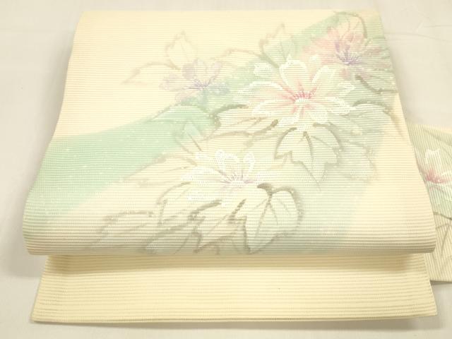 ■■■　サイズ　■■■ 長さ 362cm 幅 30cm程 ■■■　商品詳細　■■■ 【正絹】 状態は接写画像のように表地所々・裏地に薄い汚れがございます。 大変上質な逸品になりますのでぜひお手入れをされてお召しになられてはいかがでしょうか。...