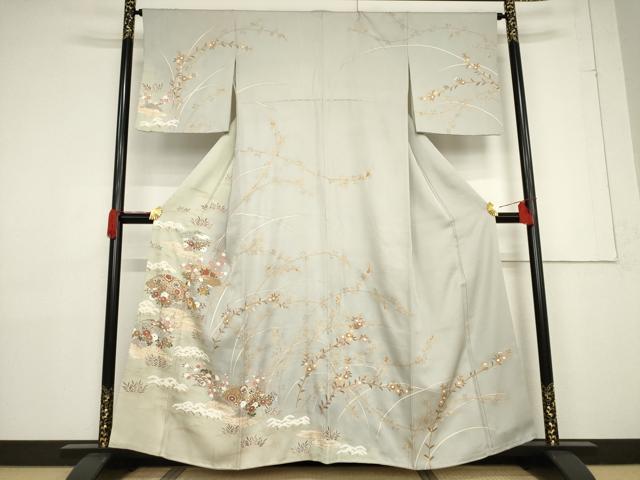 ■■■　サイズ　■■■ 身丈 157cm（肩から） 裄丈 64cm 袖丈 49cm　縫込み 6cm 袖幅 32cm 前幅 24cm 後幅 29cm 着物縫いこみ 内揚げ 4.5cm 裄 お袖側 約1cm　身頃側 約2cm ■■■　商品詳細　...