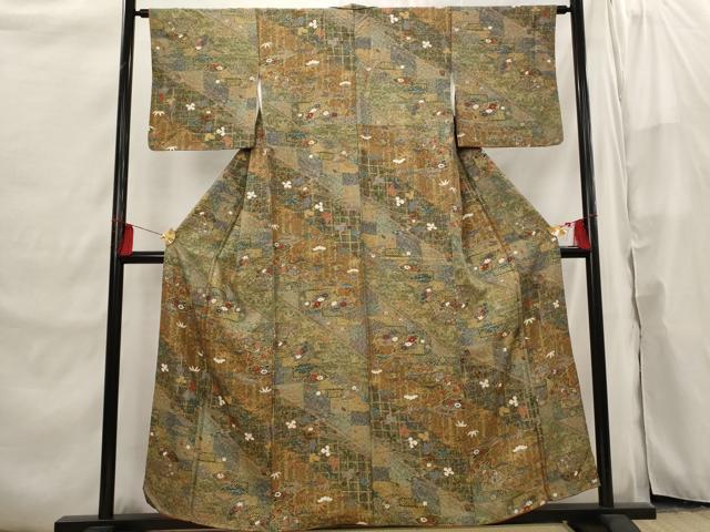 ■■■　サイズ　■■■ 身丈 154.5cm（肩から） 裄丈 63cm 袖丈 46cm　縫込み 5cm 袖幅 32.5cm 前幅 23cm 後幅 29.5cm 着物縫いこみ 内揚げ 3.5cm 裄 お袖側 約3.5cm　身頃側 約4.5cm...