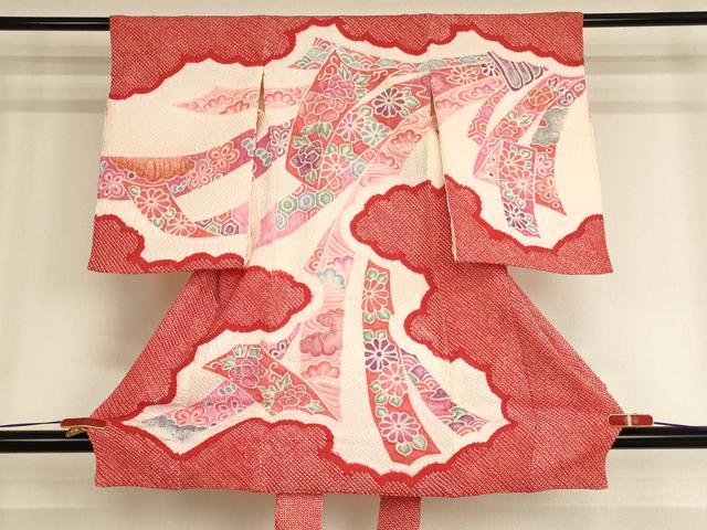 ■■■　サイズ　■■■ 【着物】 身丈 93cm（肩から） 裄丈 41.5cm 袖丈 53cm ■■■　商品詳細　■■■ 産着【正絹】の状態は接写画像のように胴裏に汚れがございますが その他特に目立ったシミ汚れなどもなく大変良い状態です。 ...