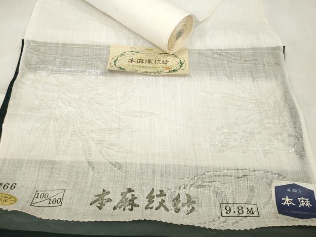 ■■■　サイズ　■■■ 長さ　　着尺分あり 幅　　　約36cm ■■■　商品詳細　■■■ 【麻・未使用】 状態は接写画像のように表地所々・裏面所々に薄い汚れがございます。 大変上質な逸品になります。 お安く出品致しますので、是非この機会にい...