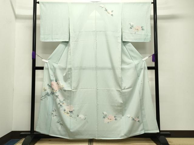 ■■■　サイズ　■■■ 身丈 159.5cm（肩から） 裄丈 65cm 袖丈 48.5cm　縫込み 4.5cm 袖幅 34cm 前幅 24.5cm 後幅 30cm 着物縫いこみ 内揚げ 3.5cm 裄 お袖側 約1.5cm　身頃側 約2.5...