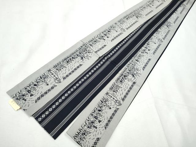 ■■■　サイズ　■■■ 長さ 360cm 幅 7.5cm程 ■■■　商品詳細　■■■ 【正絹】 状態は締めてはおりますが 特に目立ったシミ汚れなどもなく大変良い状態です。 本場筑前博多織は、福岡県福岡市博多区やその周辺で生産される絹織物です...
