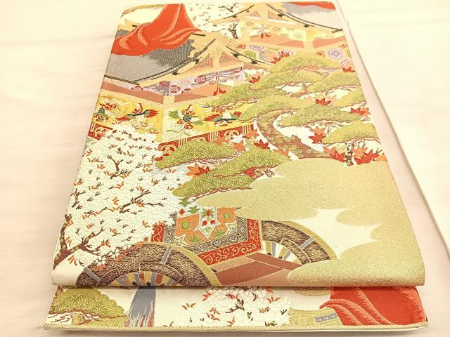 ■■■　サイズ　■■■ 長さ 424cm 幅 30cm程 ■■■　商品詳細　■■■ 【正絹】 詳細に関しましては、画像をご確認ください。 大変上質な逸品になります。 お安く出品致しますので、是非この機会にいかがでしょうか？ ※汚れ等に関しま...