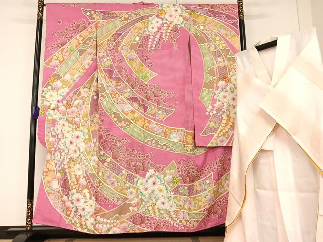 ■■■　サイズ　■■■ 【振袖】 身丈 154cm（肩から） 裄丈 68cm 袖丈 102cm　縫込み 3cm 袖幅 34.5cm 前幅 23cm 後幅 30cm 着物縫いこみ 内揚げ 14cm 裄 お袖側 約0cm　身頃側 約0cm 【長...