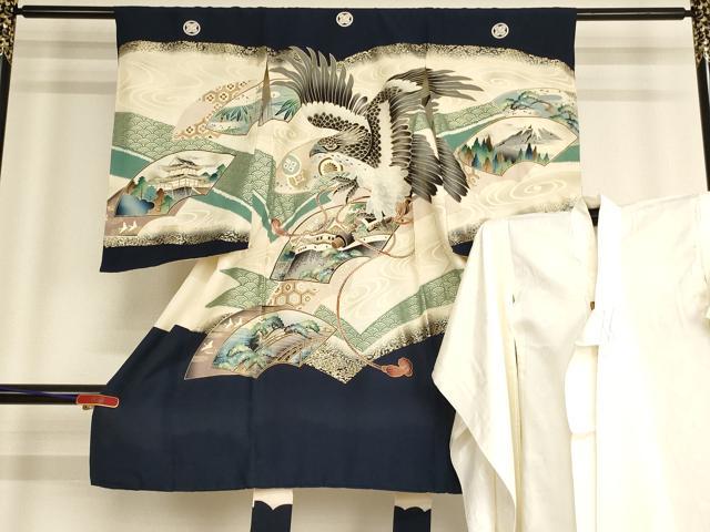 ■■■　サイズ　■■■ 【祝着】 身丈 98cm（肩から） 裄丈 45.5cm（肩上げ　0cm） 袖丈 55.5cm　縫込み 1.5cm 袖幅 30cm 前幅 15cm 後幅 16.5cm 着物縫いこみ 内揚げ 0cm （腰上げ　0cm） ...
