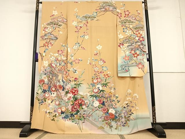 ■■■　サイズ　■■■ 身丈 166.5cm（肩から） 裄丈 64cm 袖丈 100cm　縫込み 3cm 袖幅 32.5cm 前幅 25cm 後幅 30cm 着物縫いこみ 内揚げ 4cm 裄 お袖側 約0cm　身頃側 約0cm ■■■　商品...