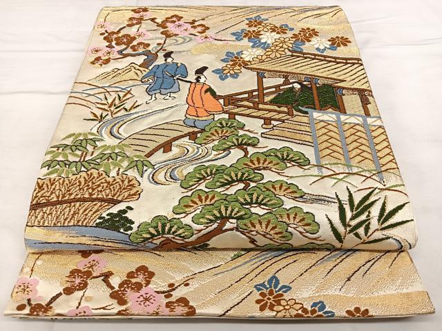 ■■■　サイズ　■■■ 長さ 418cm 幅 30cm程 ■■■　商品詳細　■■■ 【正絹・芯なし】 詳細に関しましては、画像をご確認ください。 大変上質な逸品になります。 お安く出品致しますので、是非この機会にいかがでしょうか？ ※たれ先...