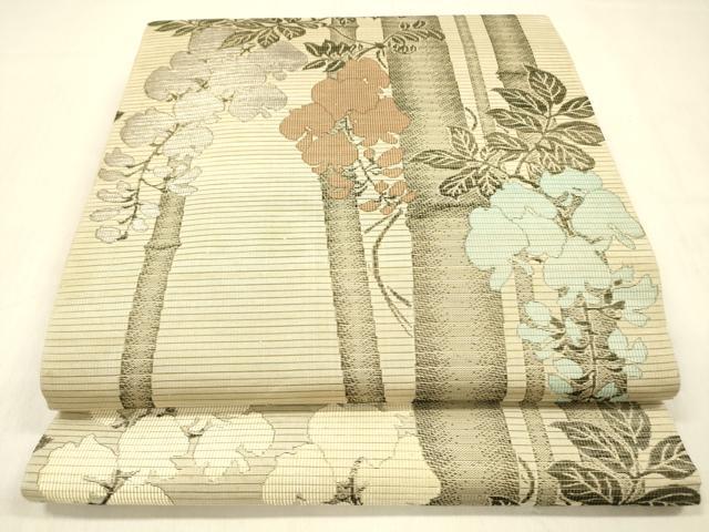 ■■■　サイズ　■■■ 長さ 414cm　幅 32cm程 ■■■　商品詳細　■■■ 【正絹】 状態は接写画像のように表地所々・裏地に薄い汚れがございます。 大変上質な逸品になります。 お安く出品致しますので、是非この機会にいかがでしょうか？...