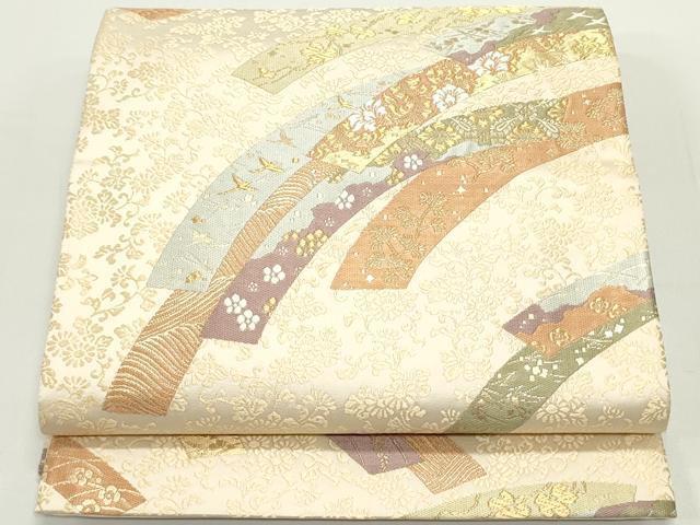■■■　サイズ　■■■ 長さ 438cm 幅 30.5cm程 ■■■　商品詳細　■■■ 【正絹】 状態は接写画像のように 太鼓上部に汚れがございますが 着用時には見えない部分になるかと思いますのであまり気にならずお召になれるかと思います。 ...
