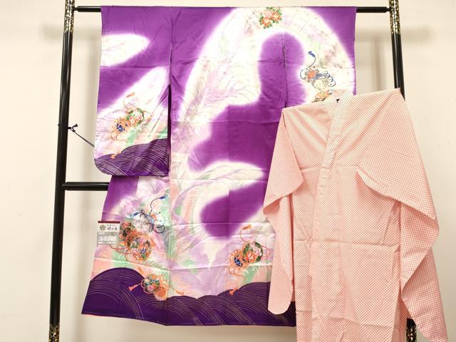 ■■■　サイズ　■■■ 【祝着】 身丈 133cm（肩から） 裄丈 55cm（肩上げ　0cm） 袖丈 74cm　縫込み 4.5cm 袖幅 30.5cm 前幅 17.5cm 後幅 25cm 着物縫いこみ 内揚げ 0cm （腰上げ　0cm） 裄...