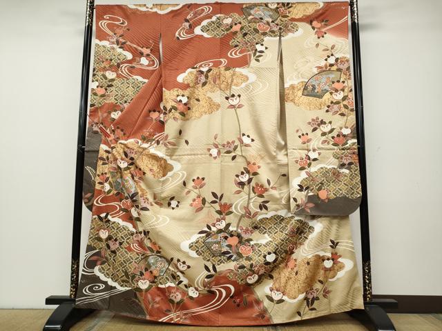 ■■■　サイズ　■■■ 身丈 165cm（肩から） 裄丈 66cm 袖丈 112cm　縫込み 7cm 袖幅 34.5cm 前幅 24cm 後幅 29.5cm 着物縫いこみ 内揚げ 4.5cm 裄 お袖側 約1cm　身頃側 約3cm ■■■　...