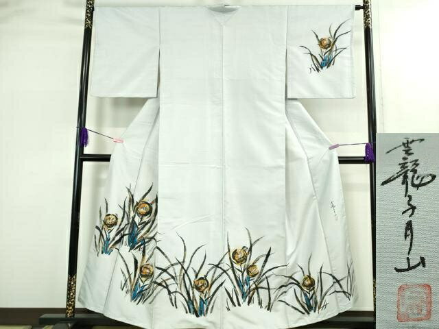 ■■■　サイズ　■■■ 身丈 153.5cm（肩から） 裄丈 65cm 袖丈 49cm 縫込み 5cm 袖幅 32.5cm 前幅 25cm 後幅 30.5cm 着物縫いこみ 内揚げ 11cm 裄 お袖側 約 4.5cm　身頃側 約 3.5c...