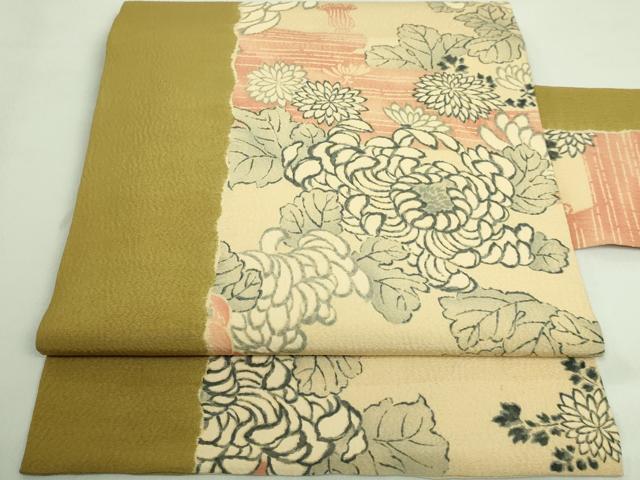 ■■■　サイズ　■■■ 長さ 374cm　幅 31cm程 ■■■　商品詳細　■■■ 【正絹】 状態は締めてはおりますが 特に目立ったシミ汚れなどもなく大変良い状態です。 創業者 袖崎 善蔵(明治44年生れ)は、 学卒後『千總』へ入社し、キモ...