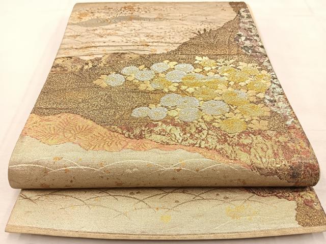 ■■■　サイズ　■■■ 長さ 440cm 幅 31cm程 ■■■　商品詳細　■■■ 【正絹・関西仕立て】 詳細に関しましては、画像をご確認ください。 大変上質な逸品になります。 お安く出品致しますので、是非この機会にいかがでしょうか？ ※汚...