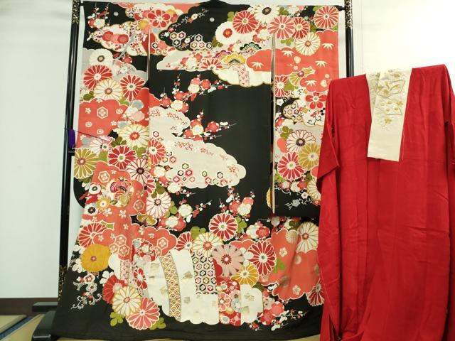 ■■■　サイズ　■■■ 【着物】 身丈 169cm（肩から） 裄丈 65.5cm 袖丈 108cm 袖幅 33cm 前幅 23cm 後幅 31cm 着物縫いこみ 内揚げ 2.5cm 裄 お袖側 約 1.5cm　身頃側 約 2cm 【長襦袢】...