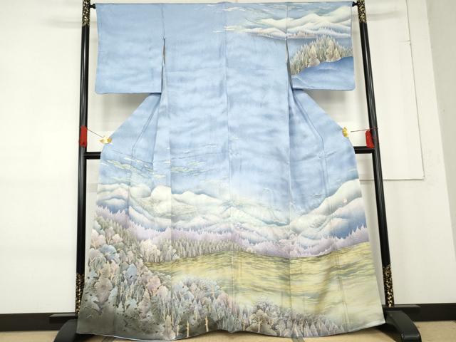 ■■■　サイズ　■■■ 身丈 161.5cm（肩から） 裄丈 65cm 袖丈 49.5cm　縫込み 5cm 袖幅 33cm 前幅 26cm 後幅 31cm 着物縫いこみ 内揚げ 7cm 裄 お袖側 約2cm　身頃側 約3cm ■■■　商品詳...