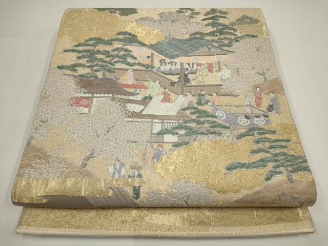 ■■■　サイズ　■■■ 長さ 420cm 幅 31cm程 ■■■　商品詳細　■■■ 【正絹】 状態は接写画像のように 裏地に薄い汚れがございますが その他特に目立ったシミ汚れなどもなく大変良い状態です。 大変上質な逸品になります。 お安く出...