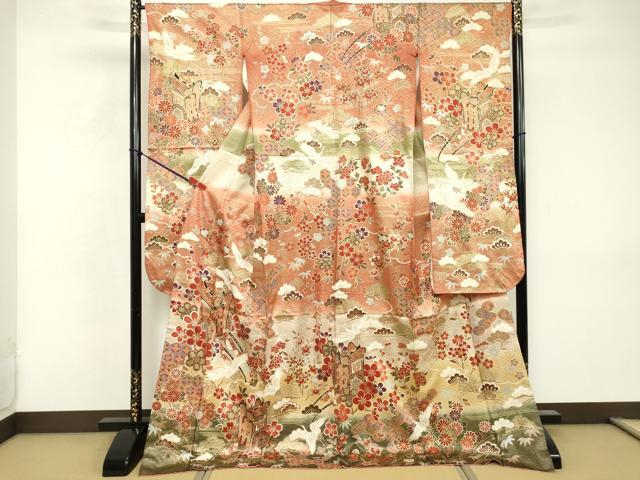 ■■■　サイズ　■■■ 身丈 173cm（肩から） 裄丈 67cm 袖丈 106cm　縫込み 4cm 袖幅 34cm 前幅 24cm 後幅 30cm 着物縫いこみ 内揚げ 0cm 裄 お袖側 約2cm　身頃側 約2cm ■■■　商品詳細　■...