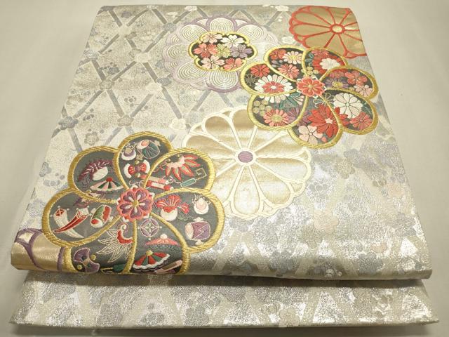 ■■■　サイズ　■■■ 長さ 462cm 幅 30.5cm程 ■■■　商品詳細　■■■ 【正絹・芯なし】 状態は接写画像のように柄止まりに薄い汚れがございますがその他 特に目立ったシミ汚れなどもなく大変良い状態です。 着用時には見えない部分...