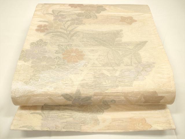 ■■■　サイズ　■■■ 長さ 424cm 幅 31cm程 ■■■　商品詳細　■■■ 【正絹】 状態は接写画像のように 柄止まり・裏地に薄い汚れがございますが その他特に目立ったシミ汚れなどもなく大変良い状態です。 着用時には見えない部分にな...