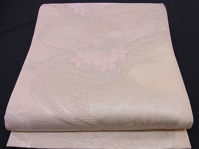 ■■■　サイズ　■■■ 長さ 432cm 幅 31cm程 ■■■　商品詳細　■■■ 【正絹】状態は1.2回程しか締めておりませんが接写画像のように表地帯芯・裏地帯芯に所々薄いアクがございます。大変上質な逸品になりますのでぜひお手入れをされて...