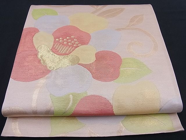 ■■■　サイズ　■■■ 長さ 410cm 幅 31cm程 ■■■　商品詳細　■■■ 【正絹・芯なし】状態は接写画像のように柄止まりに薄いシミ、裏地に薄いアクがございますがその他特に目立ったシミ汚れなどもなく大変良い状態です。着用時には見えな...