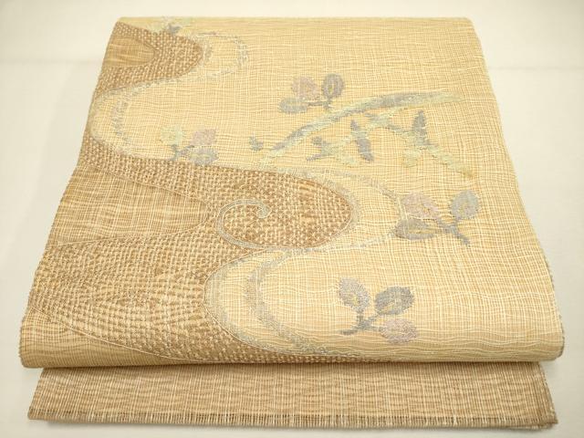 ■■■　サイズ　■■■ 長さ 452cm 幅 30cm程 ■■■　商品詳細　■■■ 【正絹】 状態は接写画像のように 前柄・裏地に薄い汚れがございますが その他特に目立ったシミ汚れなどもなく大変良い状態です。 大変上質な逸品になります。 お...